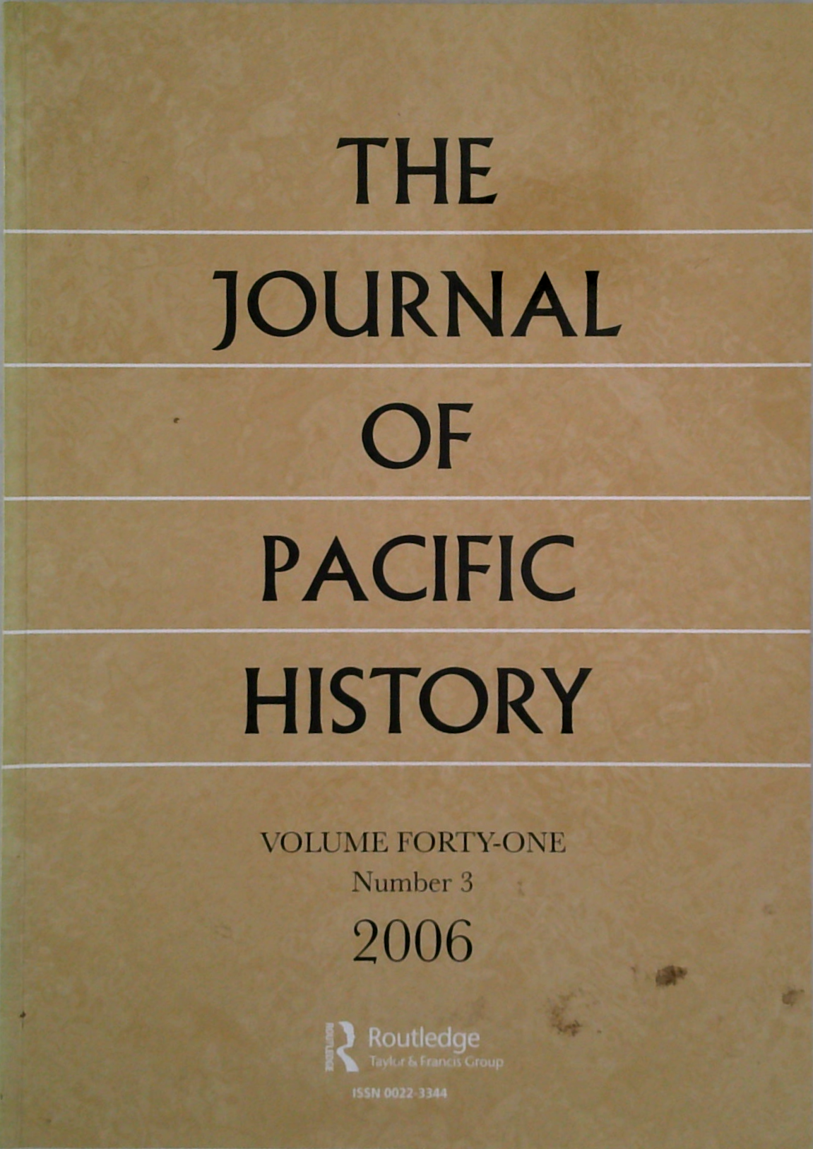 The Journal Of Pacific History: Volume Forty-One, Number 3 – Book Grocer