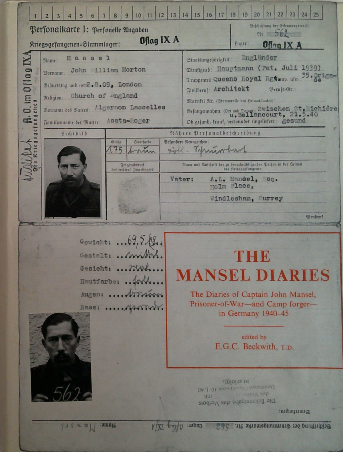 The Mansel Diaries: The Diaries Of Captain John Mansel, Prisoner-Of-War ...